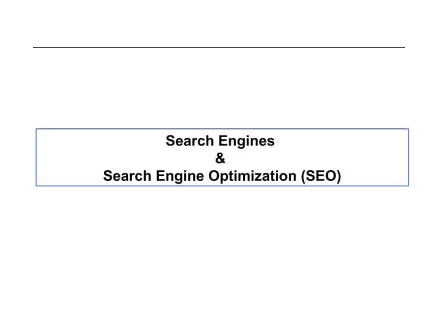 Search Engine Optimization Tutorial