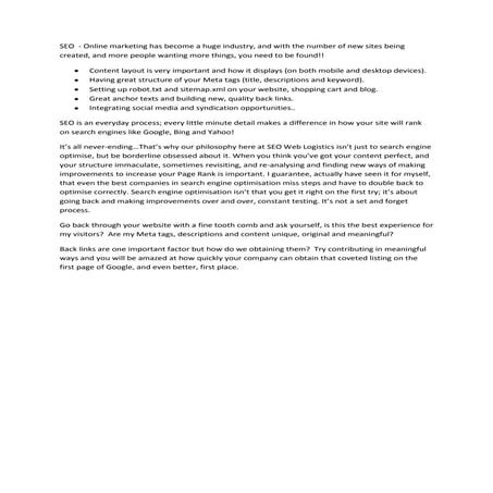 Seo job description | DOCX