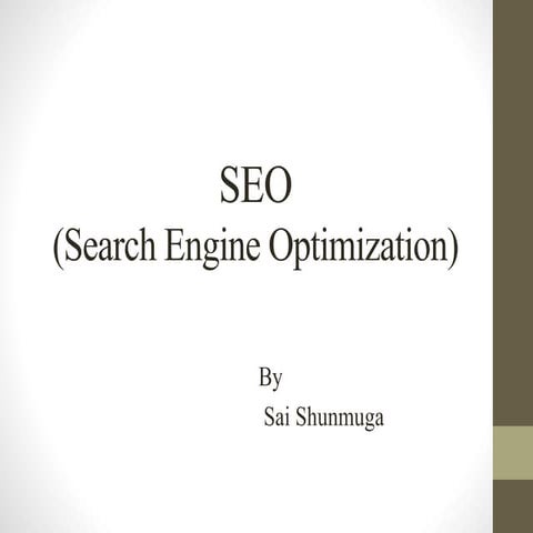 Search engine optimization (Introduction-SEO) | PPTX