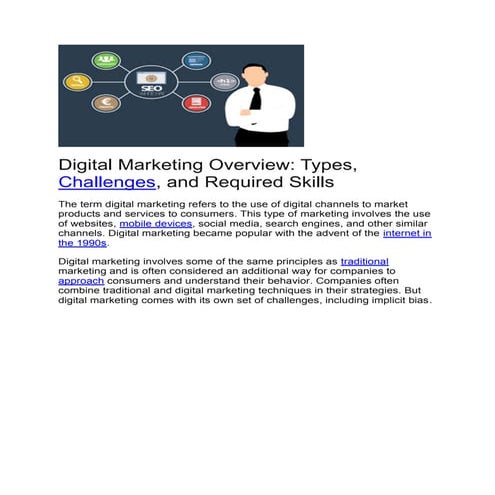 Digital Marketing Overview: Types, Challenges, and Required Skills | PDF