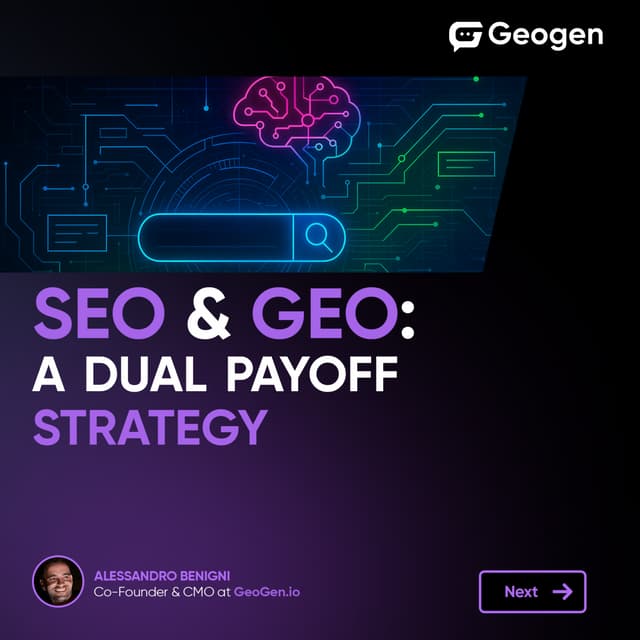 SEO and GEO Optimization, a Dual Payoff (A Guide) | PDF