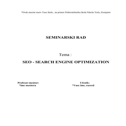 Seo search engine optimization | DOC
