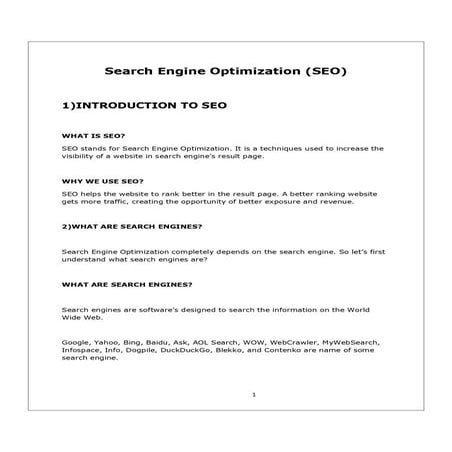 Advanced SEO Training | PDF