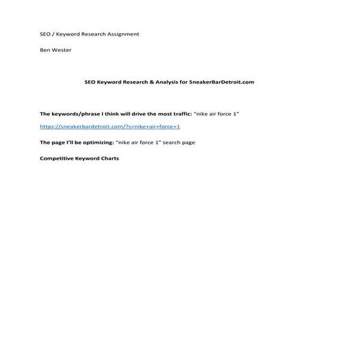 SEO Assignment Wester | PDF
