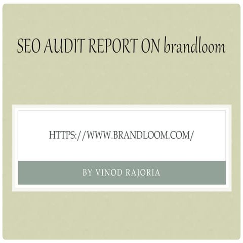 SEO Audit Report on Brandloom by VinodR.pptx