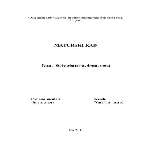 Seobe srba prva , druga , treca- | DOC