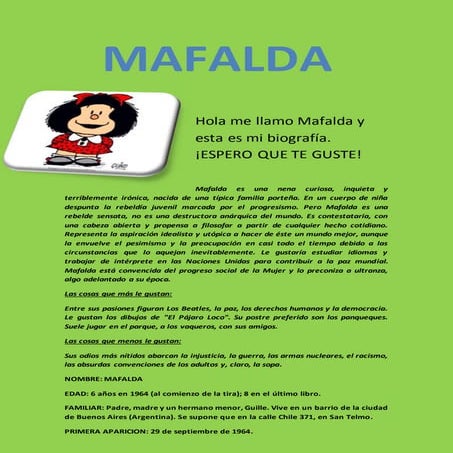 Mafalda y sus personajes horacio germán garcía | ODP