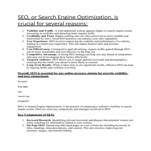 Introduction and importance of search engines optimization | PDF