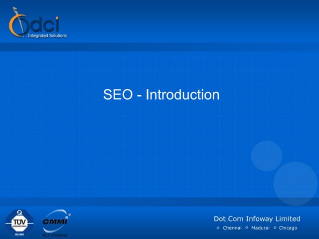 SEO Introduction | PPT SEO Introduction | PPT