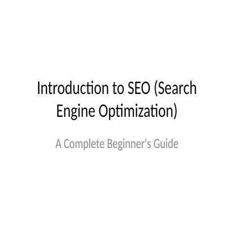 Introduction and importance of search engines optimization | PDF
