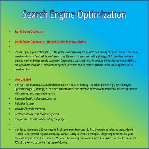 Search Engine Optimization | PPT