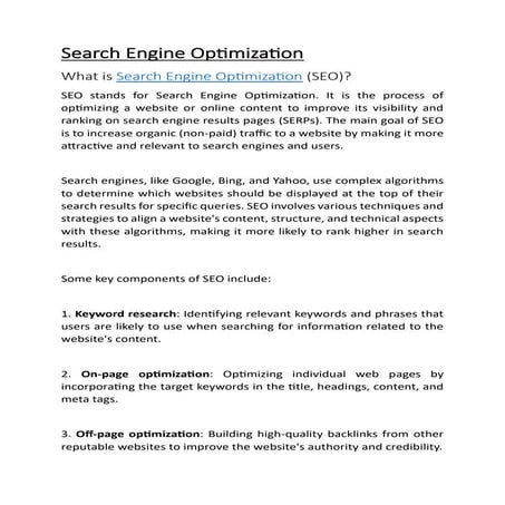Search Engine Optimization | PDF