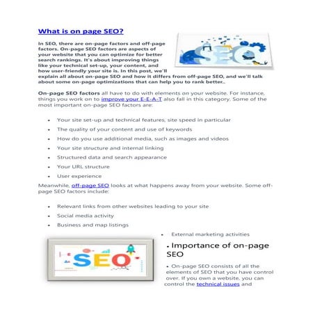 What is on page SEO? | DOCX