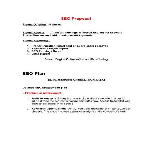 Seo plan | DOC