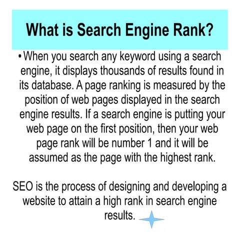 WHAT IS SEARCH ENGINE RANKING | PPT