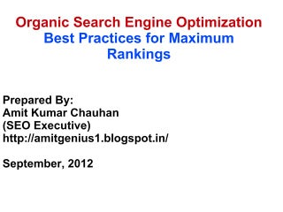 Search Engine Optimization Tutorial | PPT