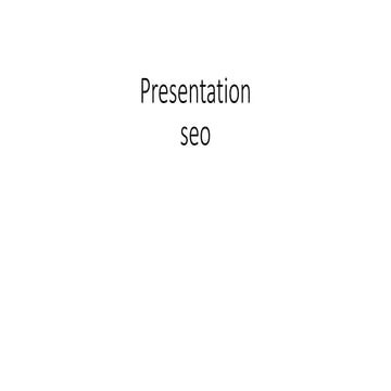 Seo presentation | PPT