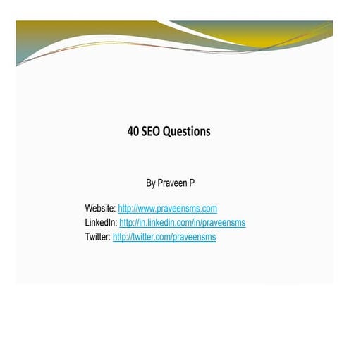 40 SEO Questions | PDF