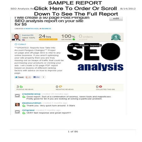 SEO Analysis Sample Report | PDF