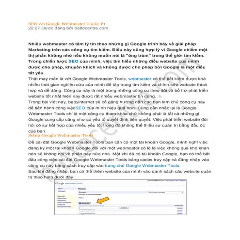 Seo với google webmaster tools | DOCX