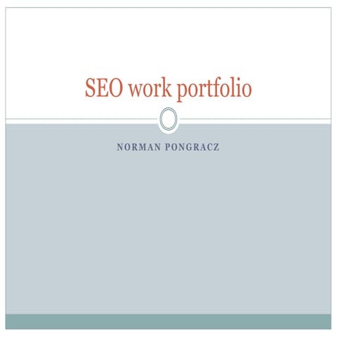 Seo work portfolio as of 20/03/2013 | PDF