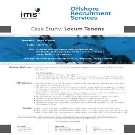 IMS Case Study - Locum Tenens | PDF