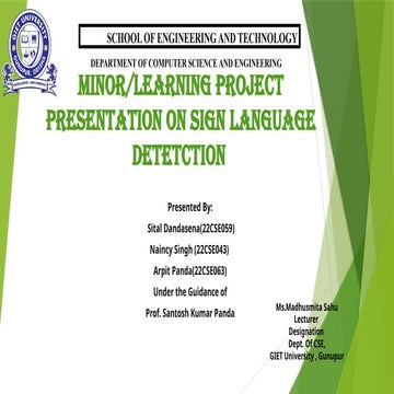 Real time conversion of sign language to text and speech presentation | PDF