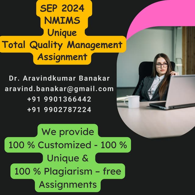 SEP 2024 NMIMS Unique Total Quality Management Assignment.pdf