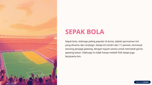 Materi Permainan Sepak Bola, Mata Pelajaran PJOK | PPTX