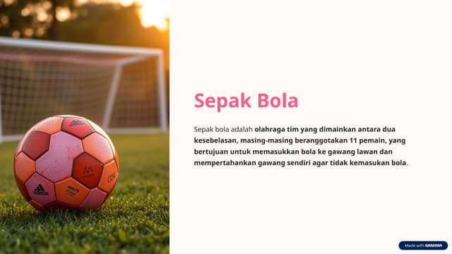 Materi Permainan Sepak Bola, Mata Pelajaran PJOK | PPTX