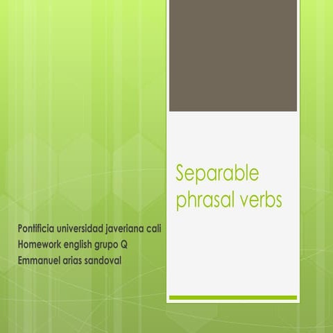 Separable phrasal verbs | PPTX