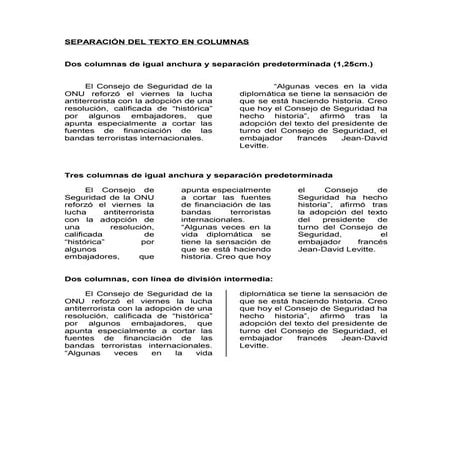 Separación del texto en columnas ejercicio word 11 SkulleD | DOCX