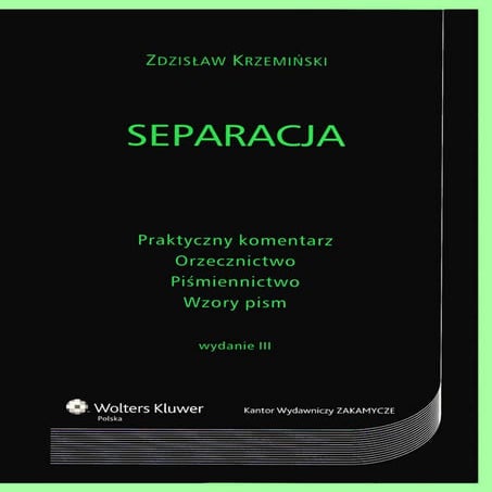 Separacja. Komentarz Komentarz do przepisów. Orzecznictwo. Piśmiennictwo. Wzory pism - ebook | PDF