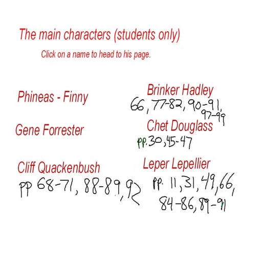 Separate Peace Characters | PPT