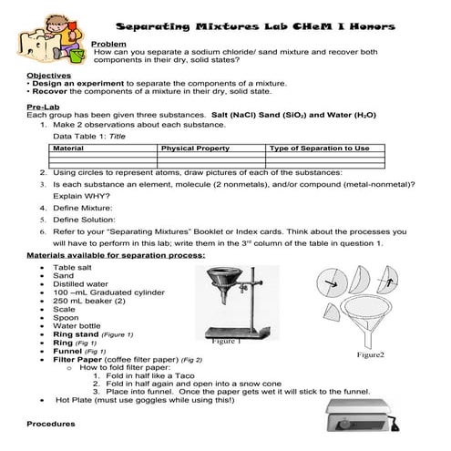 Separating mixtures lab_09 edited detailed | DOC