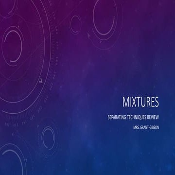 Separating Techniques Review for mixture | PDF