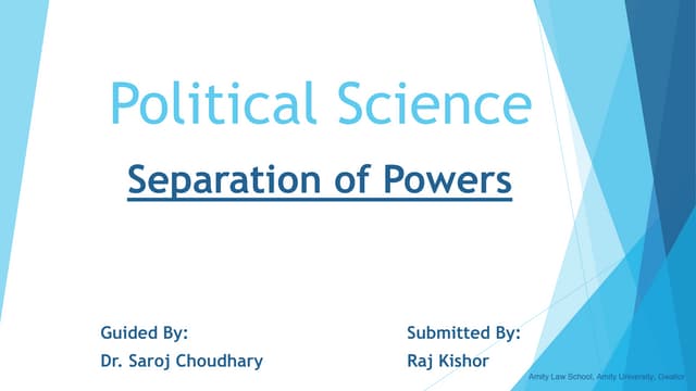 Separation of powers | PPTX