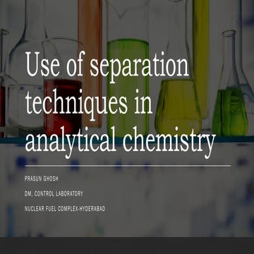 Separation technique in analytical Chemistry | PPTX