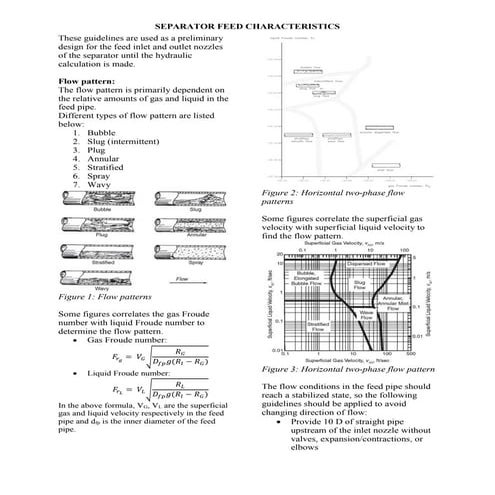 Separator feed characteristics