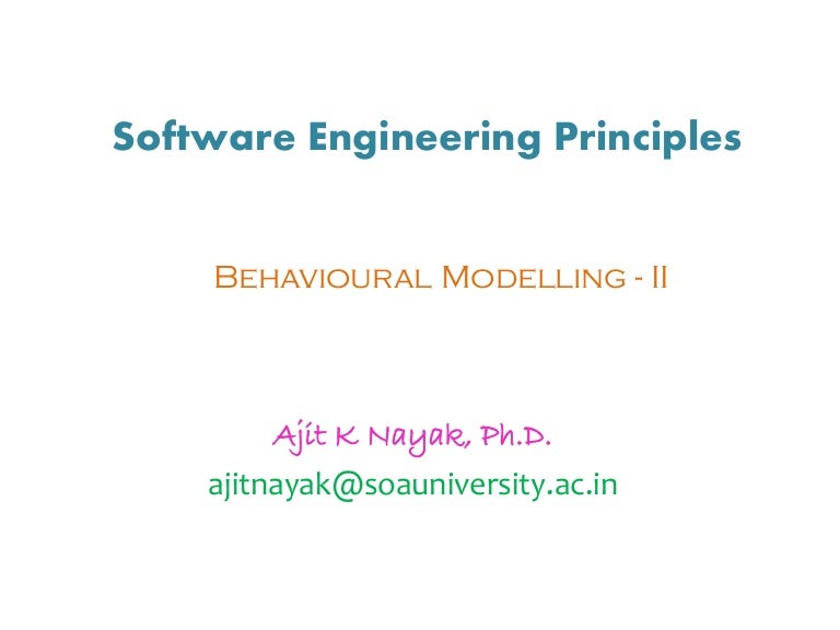 Software Engineering :Behavioral Modelling - II State diagram