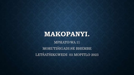 Sepedi Leleme la gae paper 1 (Maamanyi). Dibopego le melao ya tšhomišo ...