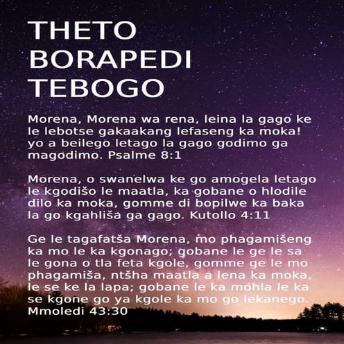 Sepedi Praise Worship Thanksgiving Tract | PDF