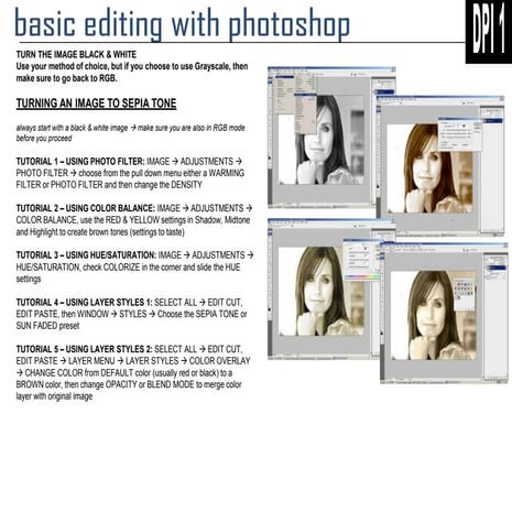 Unit 5 Tutorials - Sepia Toning | PPTX