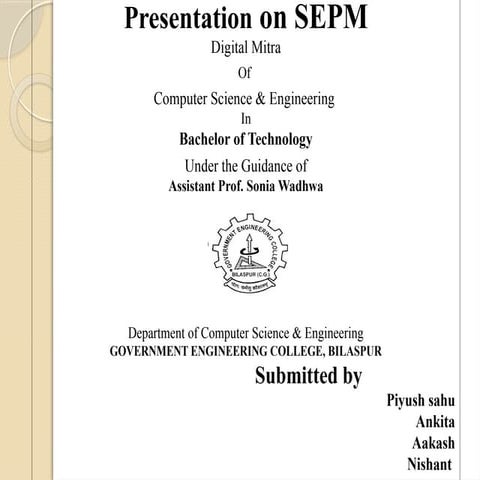 sepm.pptx this this sepm project ppt for build sepm project | PPTX