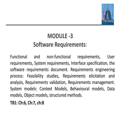 SEPM_MODULE 3.1 Req Eng.pptx | Operating Systems | Computer Software and Applications
