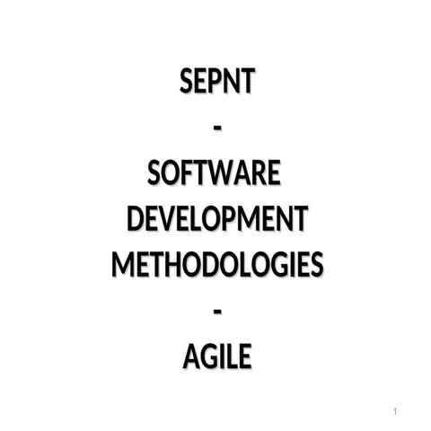 Agile Software Engineering Methodologies | PPT