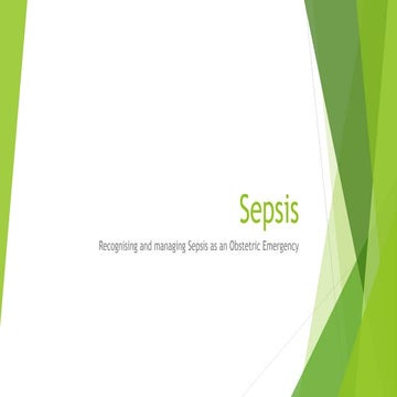 Maternal Sepsis- objective, management, preventive measures | PDF