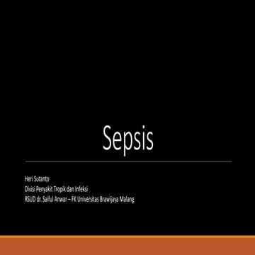sepsis diagnosis dan tatalaksana terkini | PPTX