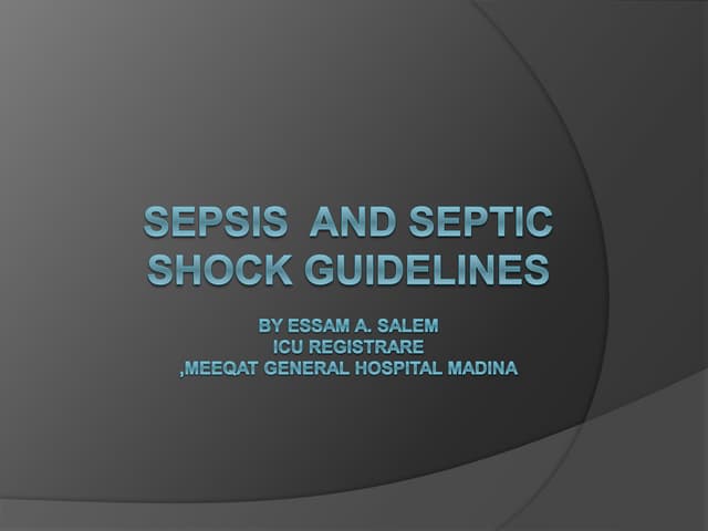 Sepsis for nurses | PPTX