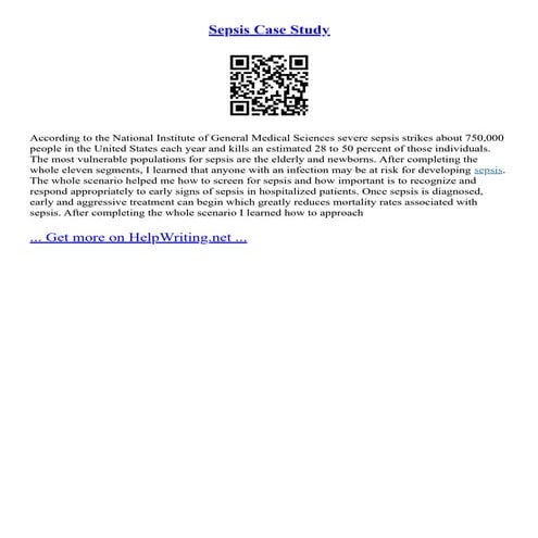 Sepsis Case Study | PDF
